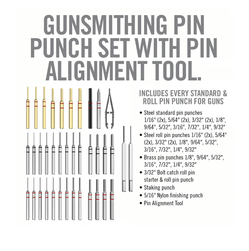 Real Avid 37 Piece Gunsmithing Pin Punch Set With Pin Alignment Tool ...
