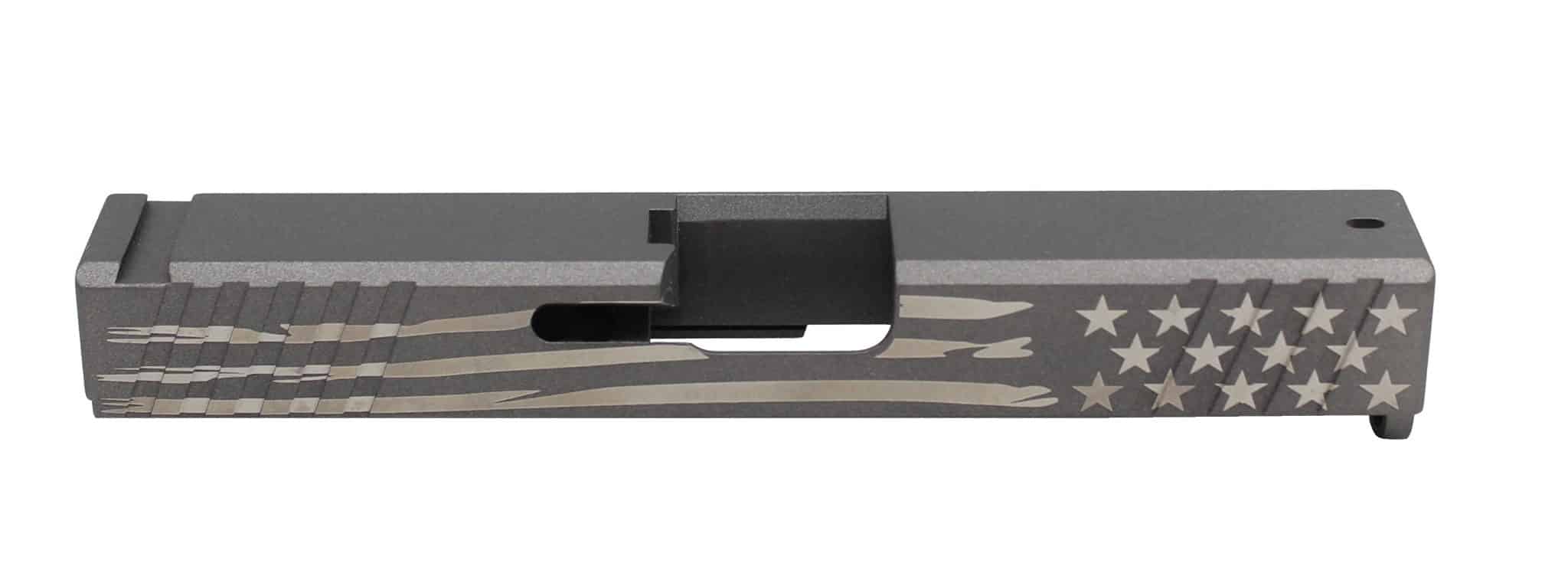 Cerakote & Engraved Battleworn American Flag Slide for Glock Builds ...
