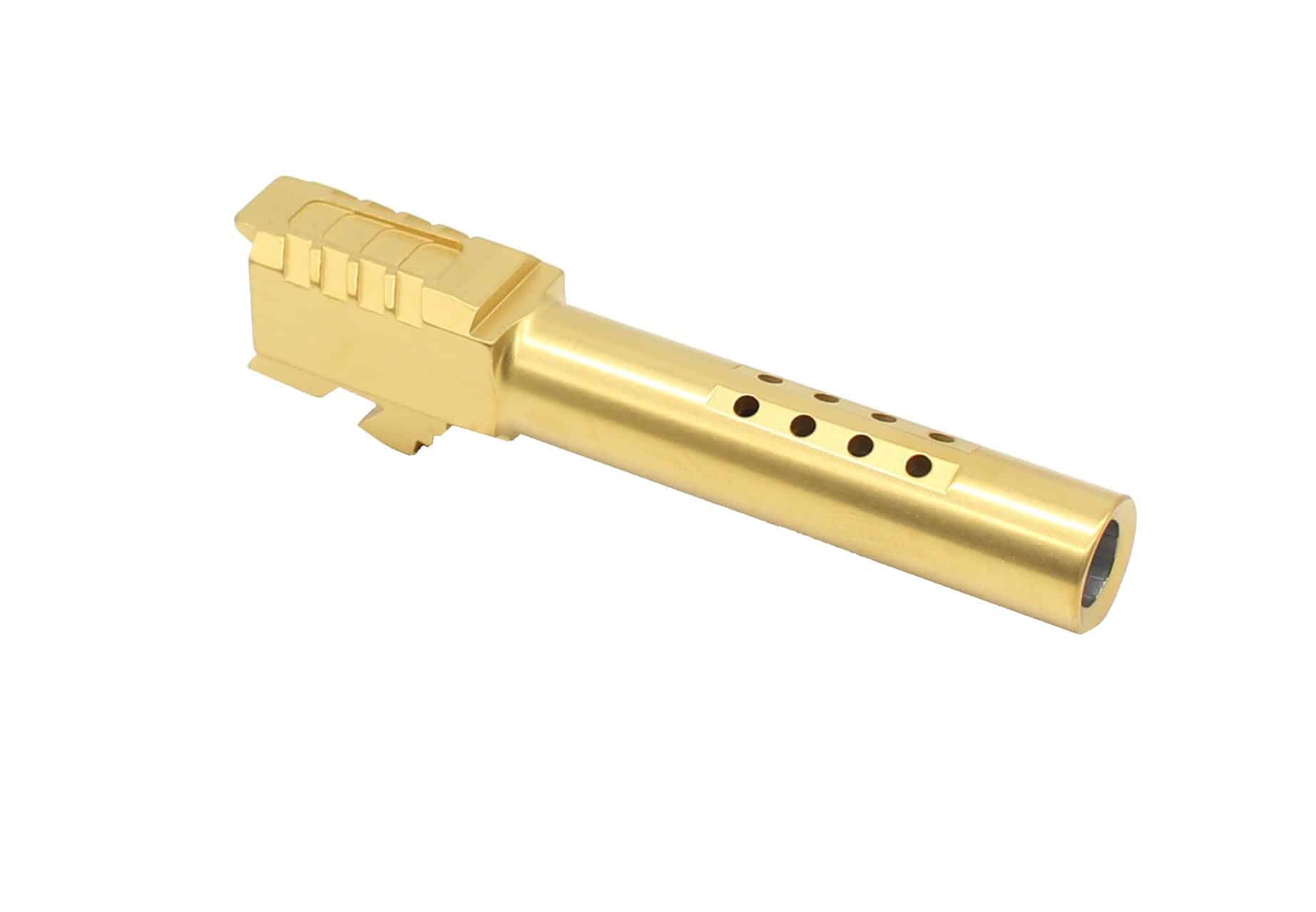 Titanium Nitride (TiN) Optimus Series Ported Flush Cut Barrel for Glock ...