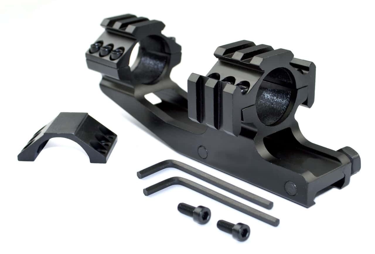 1" High Profile Cantilever Scope Mount w/ Removable Picatinny Rail | KM ...
